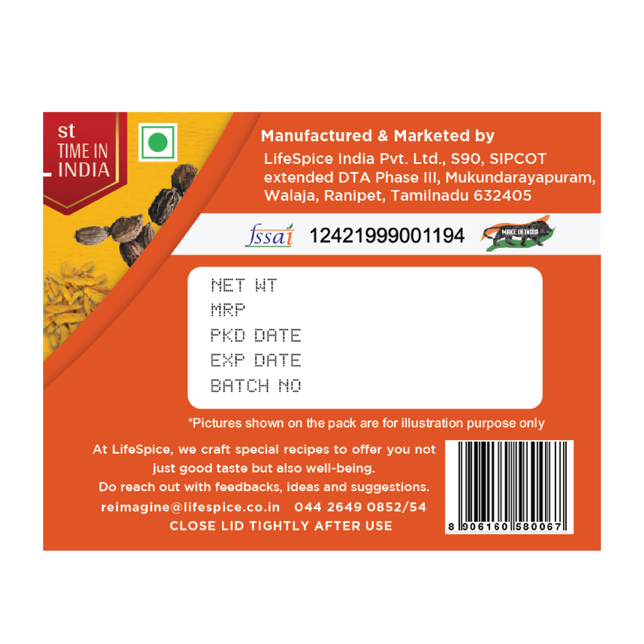 Lifespice - Indian Masala Rice Mix -150g Jar | A signature Seasoning ...