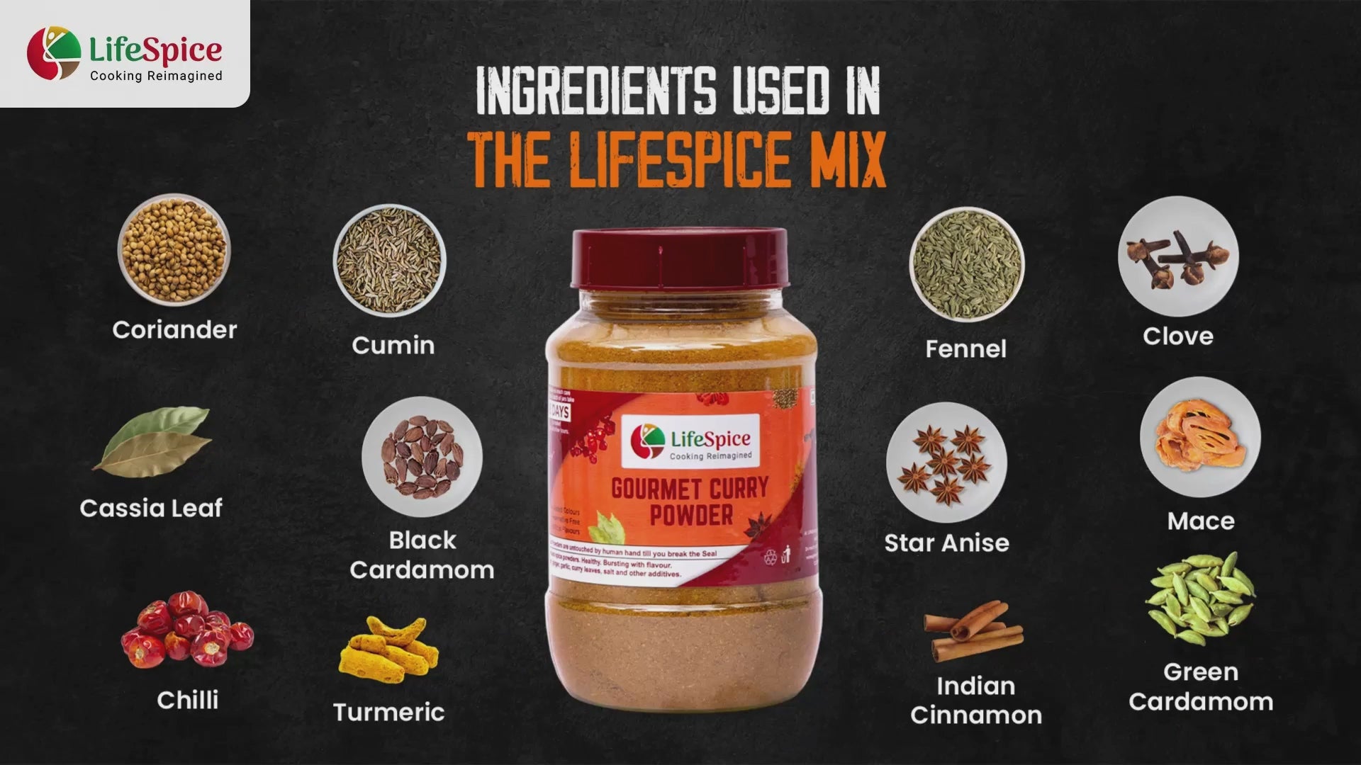 Lifespice Gourmet Curry Powder 150g Jar | The King of Kitchen Masalas